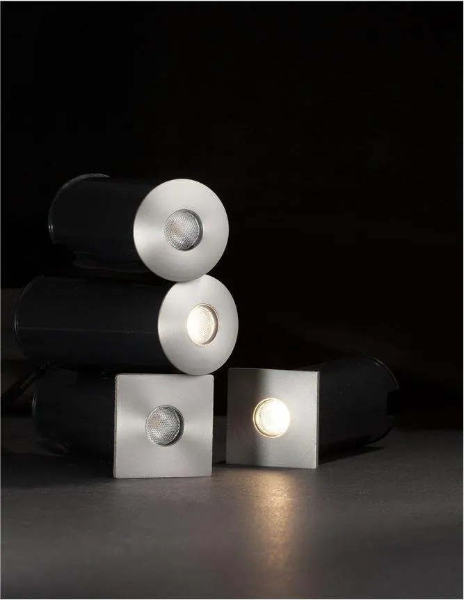 NV 9203113 Venkovní zapuštěné svítidlo do země BANG nikl satén hliník LED 1W 3000K IP67 100-240V 42st. vč. driveru - NOVA LUCE