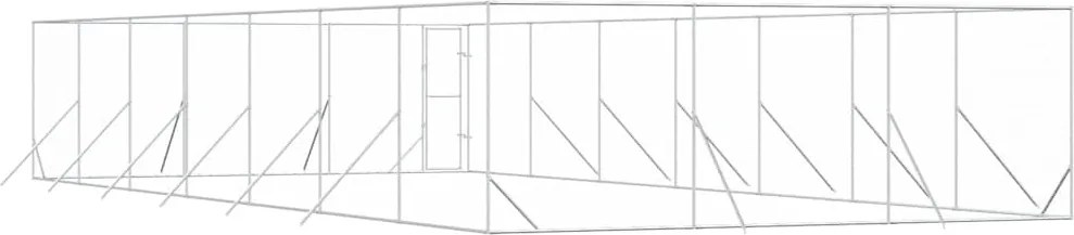Venkovní psí kotec stříbrný 6 x 14 x 2 m pozinkovaná ocel 3190462