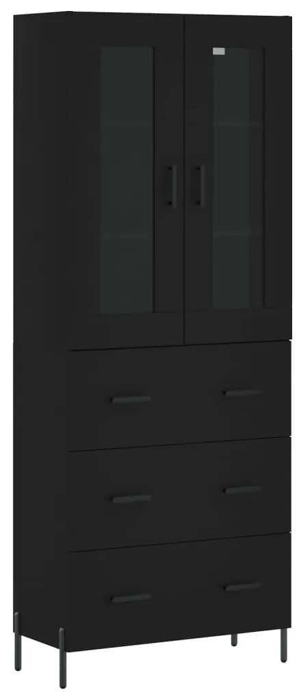 Skříň highboard černá 69,5 x 34 x 180 cm kompozitní dřevo - Default Title