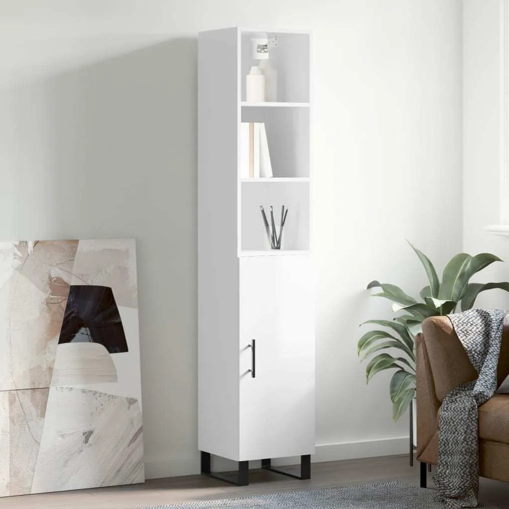 vidaXL Skříň highboard 34,5 x 34 x 180 cm kompozitní dřevo [3189666] Barva: šedá sonoma