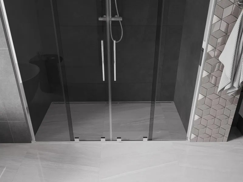 Mexen Velar L Duo, posuvné sprchové dveře do otvoru 180 cm, 8mm šedé sklo, chromová, 871-180-003-42-01