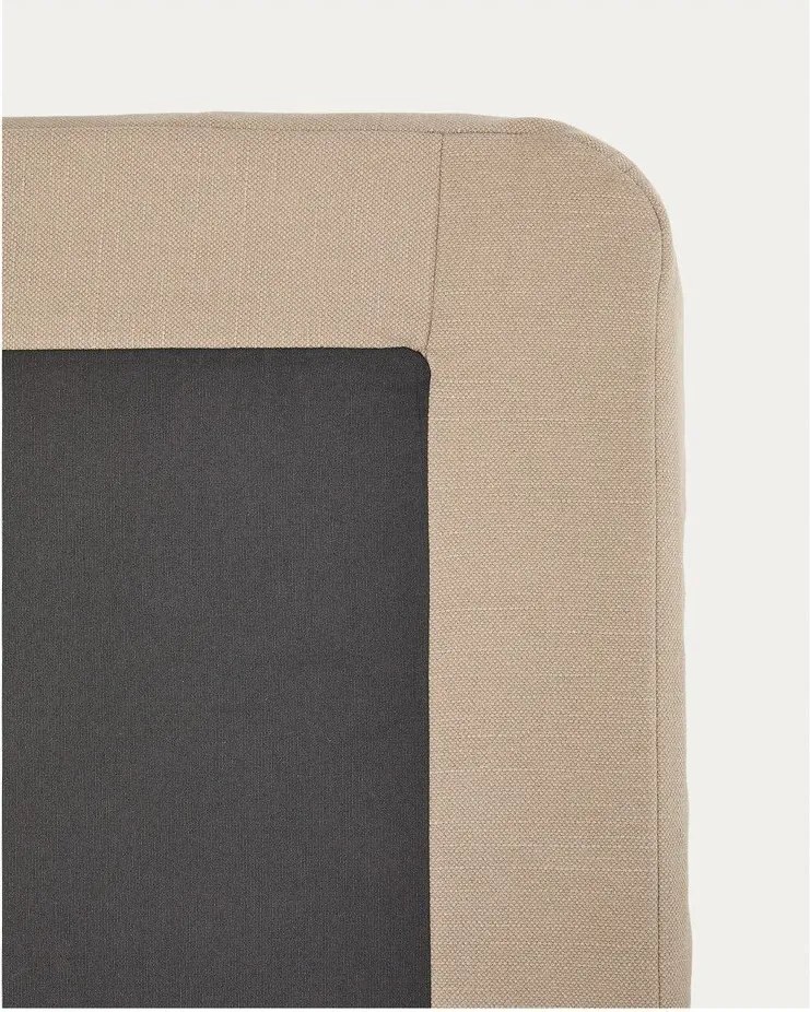 Taupe čalouněná jednolůžková postel bez čela 90x200 cm Jaira – Kave Home