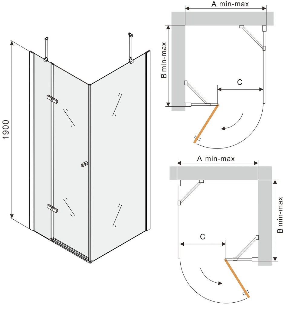 Sprchový kout MEXEN ROMA 70x90 cm