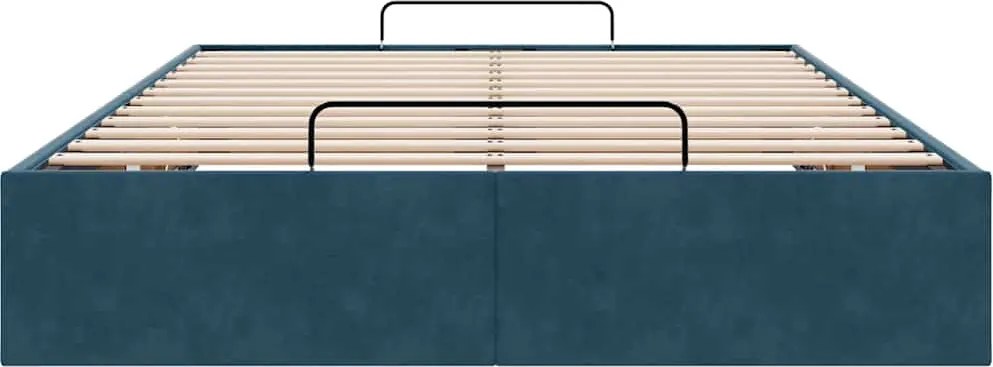 Osmanský rám postele bez matrace tmavě modrý 120x200 cm samet 3310959