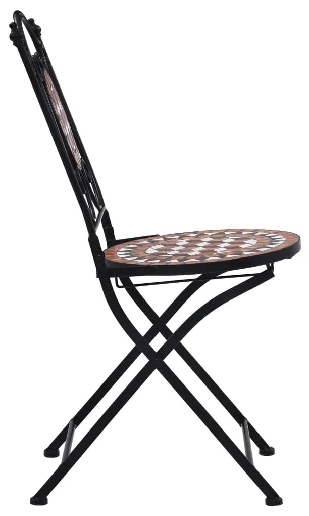 Mozaikové bistro židle 2 ks hnědé keramika - Default Title
