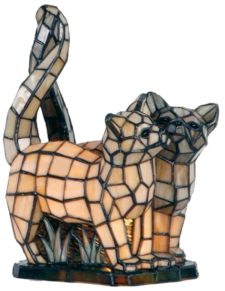 Dekorativní lampa Tiffany kočky - 36*28 cm 1x E14 / max 40w