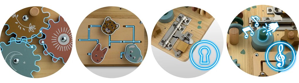 Dřevěná senzorická deska NK-859 Nukido
