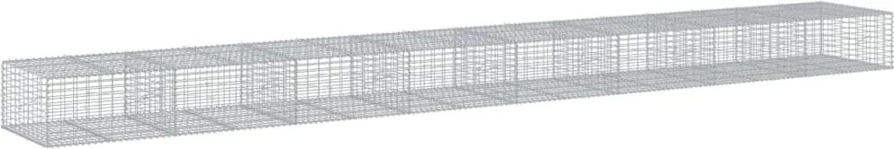Gabionový koš s víkem 800 x 100 x 50 cm pozinkované železo 3295185