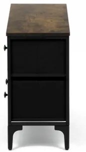 Retro komoda s nápisy 5 zásuvkami 103x30x56 AUK-W2103 BK