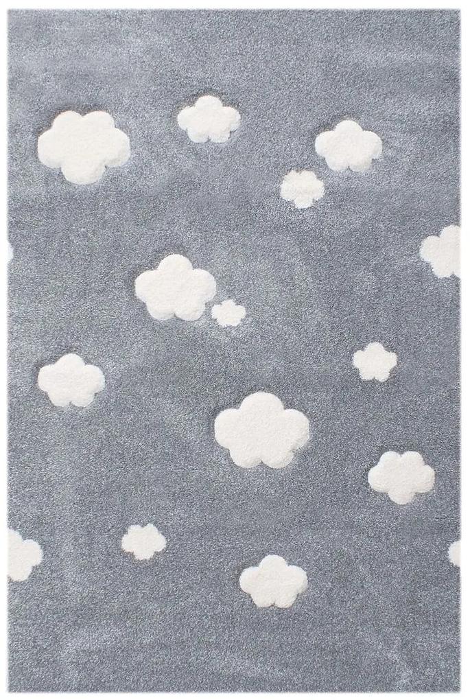 MAXMAX Dětský koberec MRÁČKY stříbrno-šedý 160x230 cm