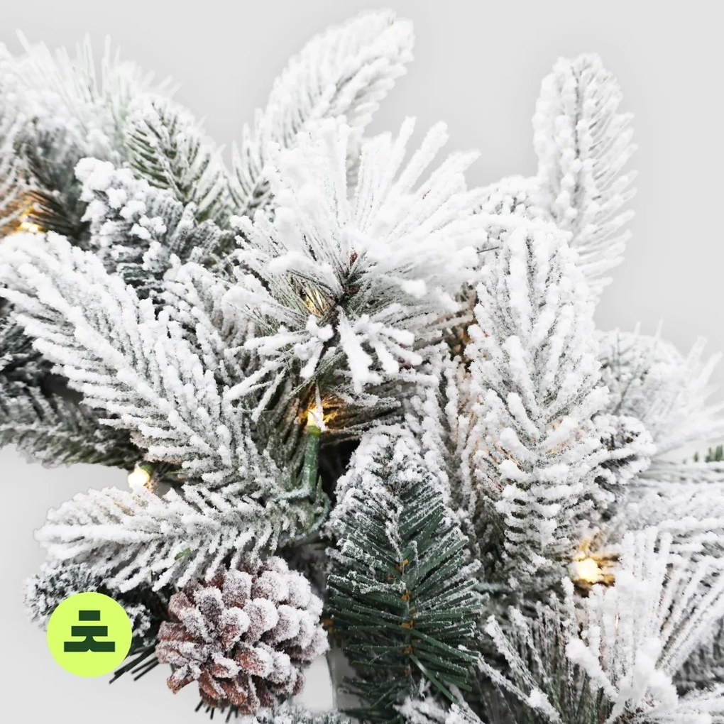 Vánoční věnec Zasněžený 50 LED 60 cm