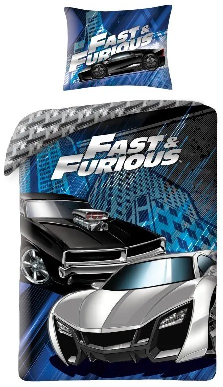HALANTEX Povlečení Fast & Furious 22 - 140x200, 70x90, 100% bavlna