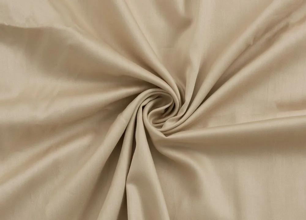 Kvalitex Luxusní Saténové prostěradlo béžové  Bavlna Satén, 90x200+25 cm