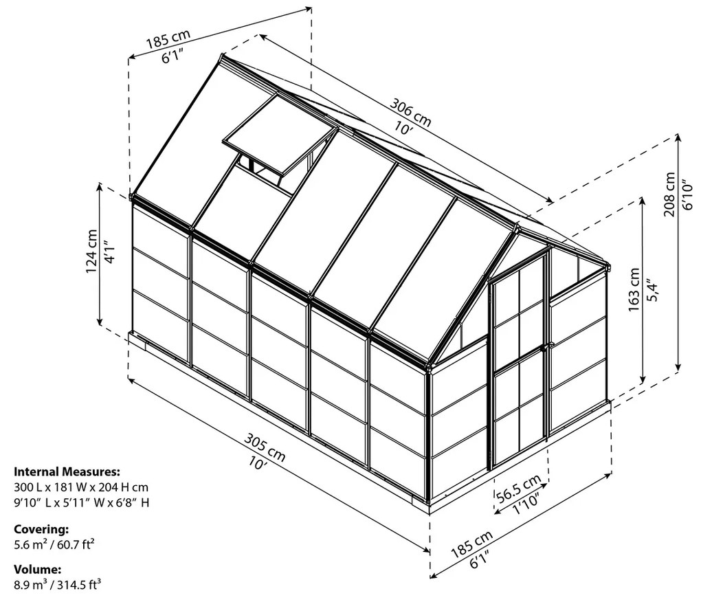Polykarbonátový skleník Palram hybrid 6x10