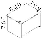 NABYTEK-DESIGNOVY.CZ - LKA08 05 - Recepční pult Komfort, 80x70x76 cm, dub/šedá