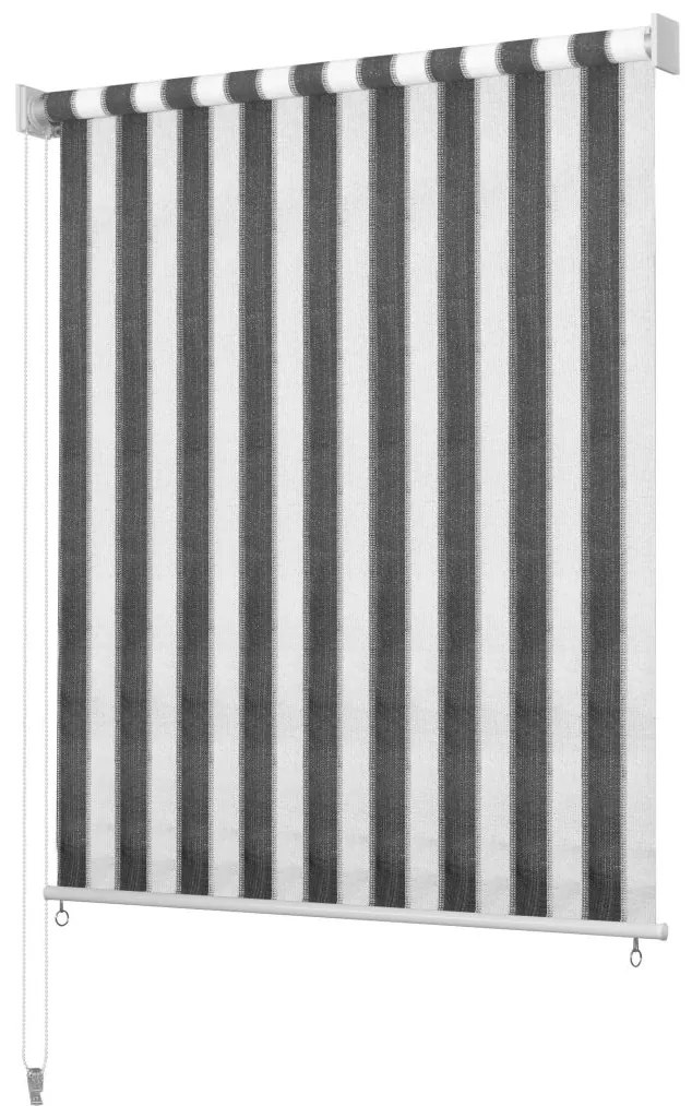 Venkovní roleta - antracitovo bílé pruhy | 120x230 cm