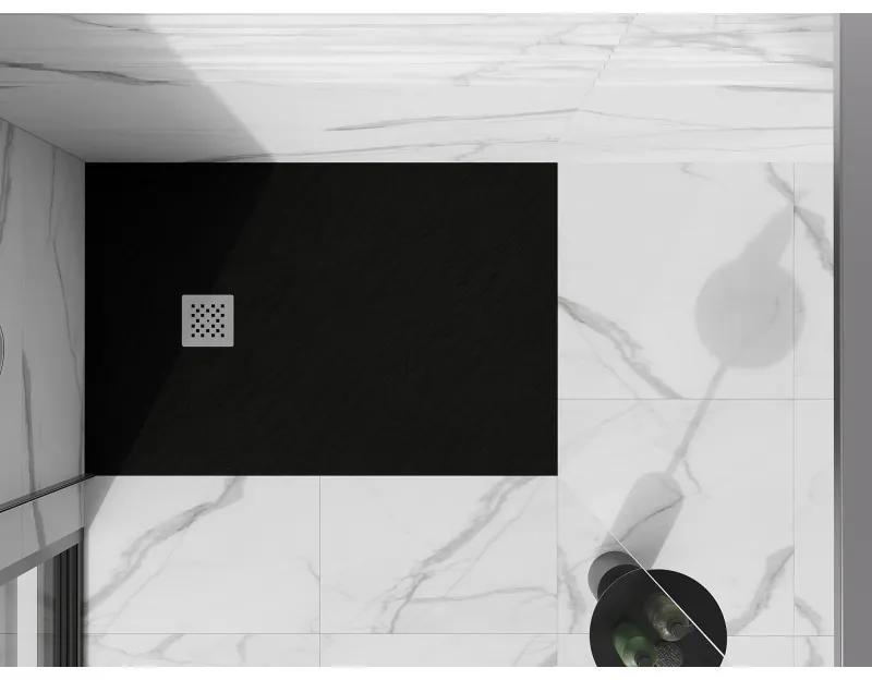 Mexen Stone+ kompozitní čtvercová sprchová vana 90 x 80 cm, Černá - 44708090
