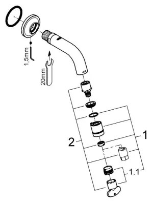 GROHE 20205000 - Nástěnný ventil UNIVERSAL 106 mm lesklý chrom