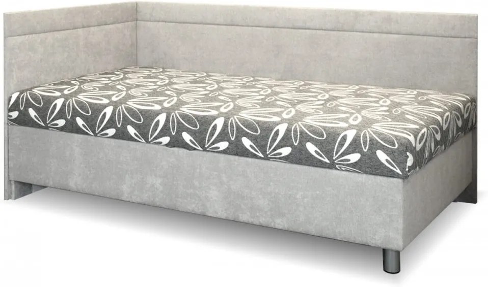 Čalouněná postel s úložným prostorem Sára, 140x200 cm GrivalBed, Zelená vzor-černá