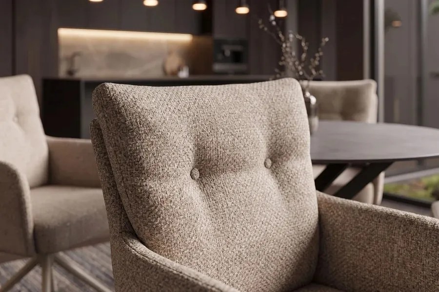 Designová otočná židle Maddison šampaňská béžová