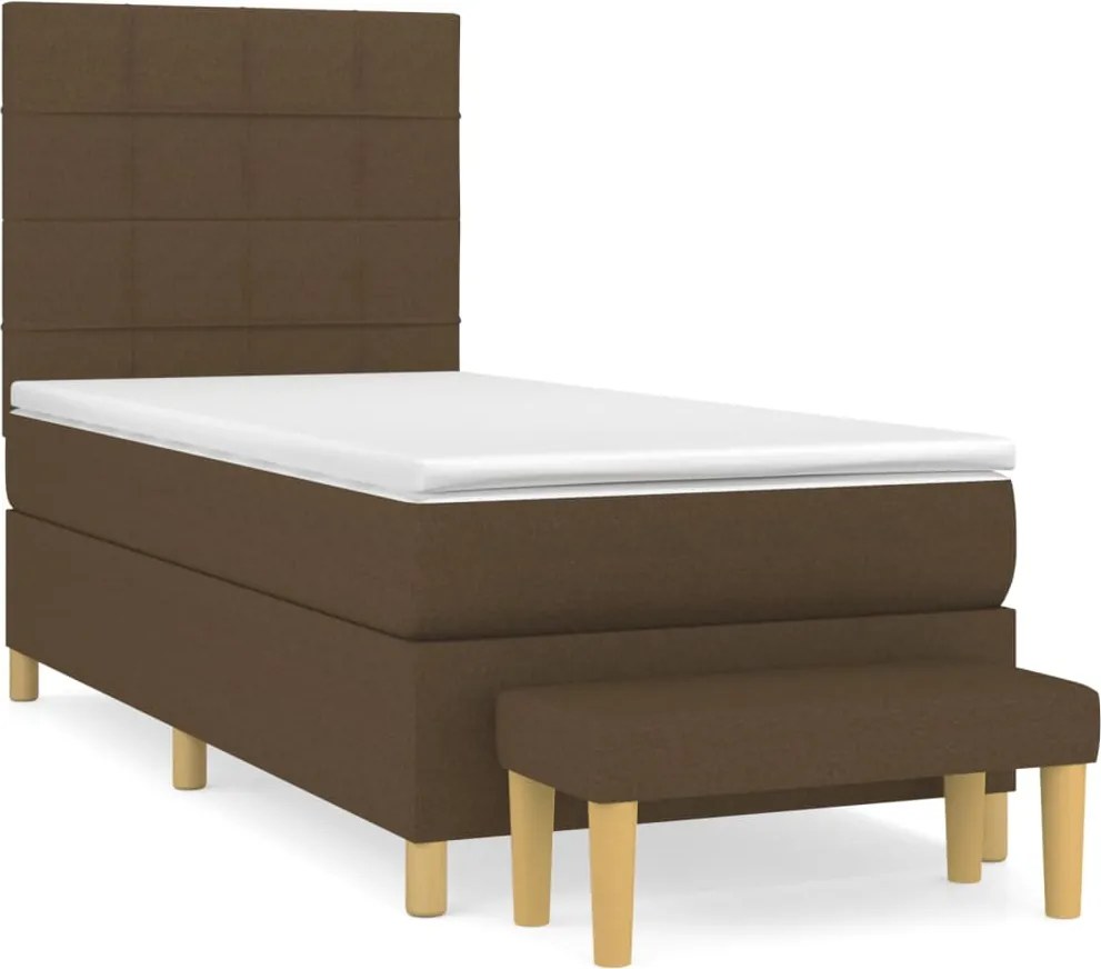 Box spring postel s matrací tmavě hnědá 100 x 200 cm textil 3137136