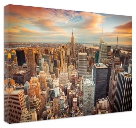CARO Obraz na plátně - Sunset Over New York 40x30 cm