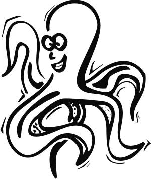 WALLVINIL Samolepky na zeď - Chobotnice Barva: Bílá, Velikost: 35x30 cm, Pravá / Levá: Levá (dekorace směřuje/dívá se doleva)