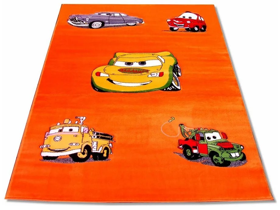 Dětský kusový koberec CARS oranžový, Velikosti 100x200cm