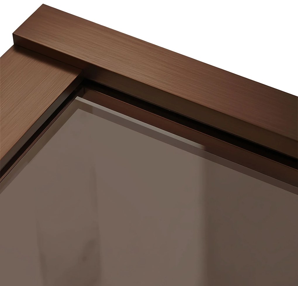Vanová zástěna REA ELEGANT 80 cm, kartáčovaná měď/hnědá kouřová