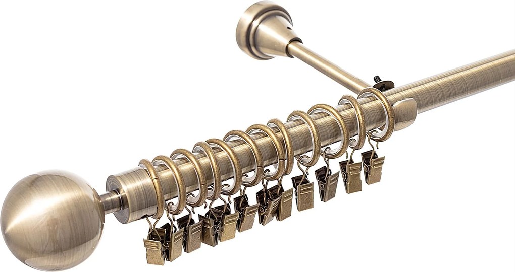 Jednoduchá garnýž Elegant antique brass 160cm