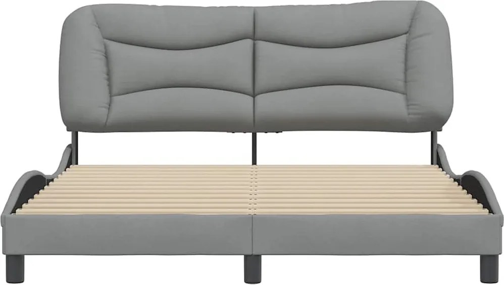 Rám postele bez matrace Hvar světle šedý 160 x 200 cm textil 3207779