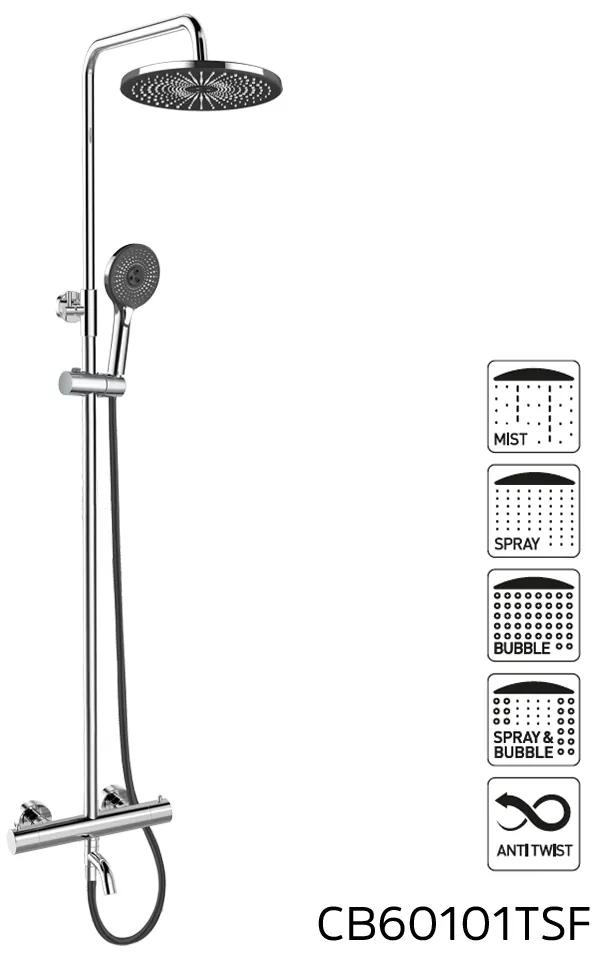 Mereo Termostatická vanová baterie s talířovou kulatou sprchou Bílá