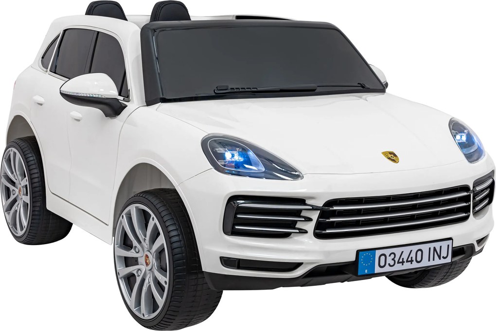 Ramiz Elektrické autíčko Porsche Cayenne S na baterie pro děti bílý lak SUV + dálkové ovládání