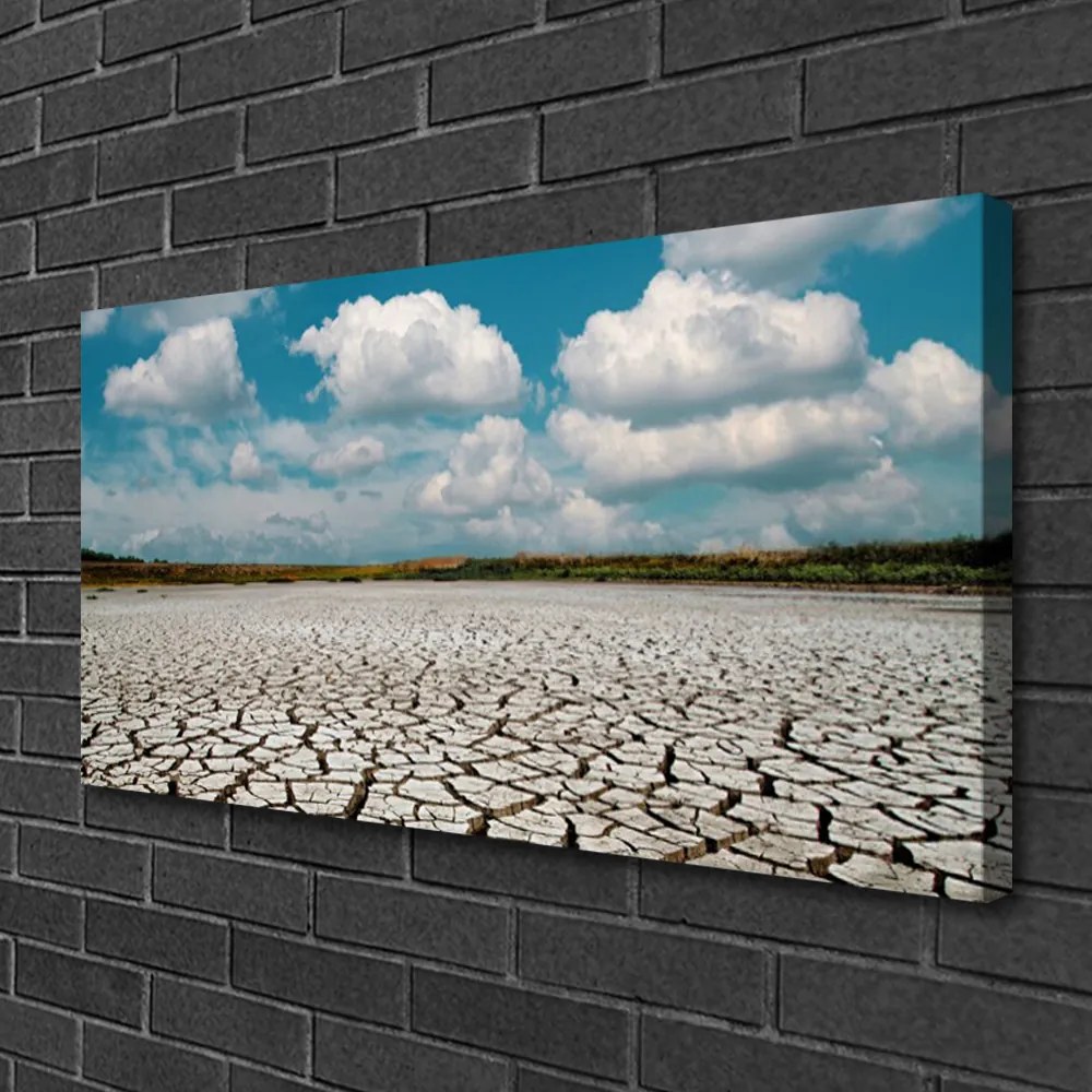 Obraz na plátně Vyschlá Řeka Krajina 100x50 cm