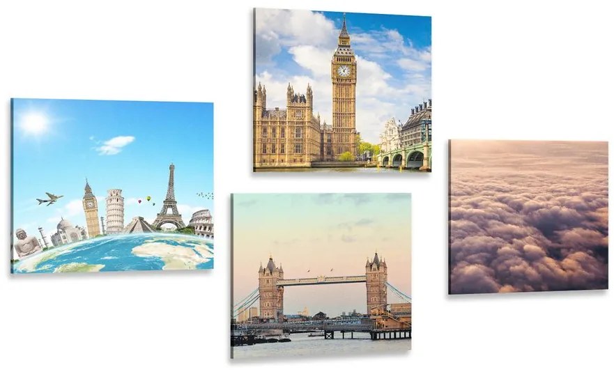 Set obrazů kouzelný Londýn Varianta: 4x 40x40