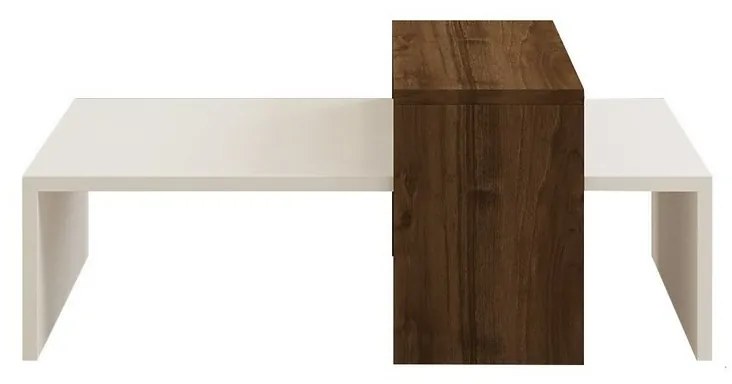 Konferenční stolek Glow White and Walnut