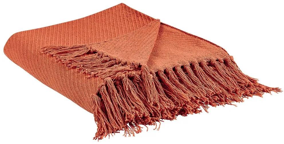 Bavlněná deka 125 x 150 cm červená YARSA Beliani
