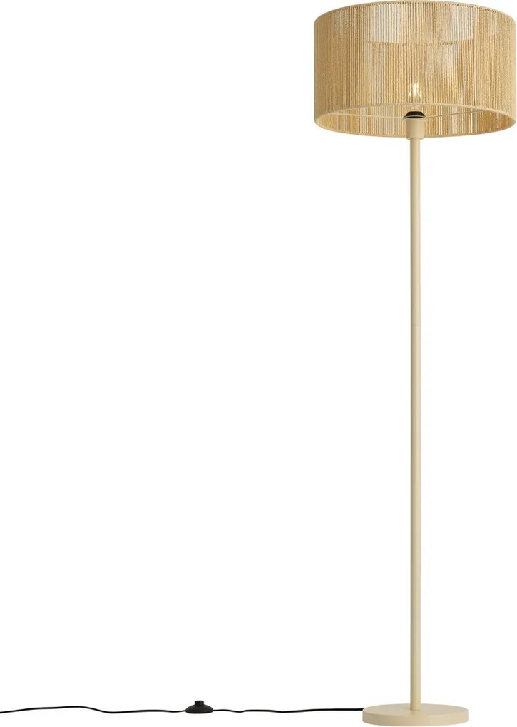 Stojací lampa béžová s papírovým lanovým stínidlem 50/50/25 - Simplo