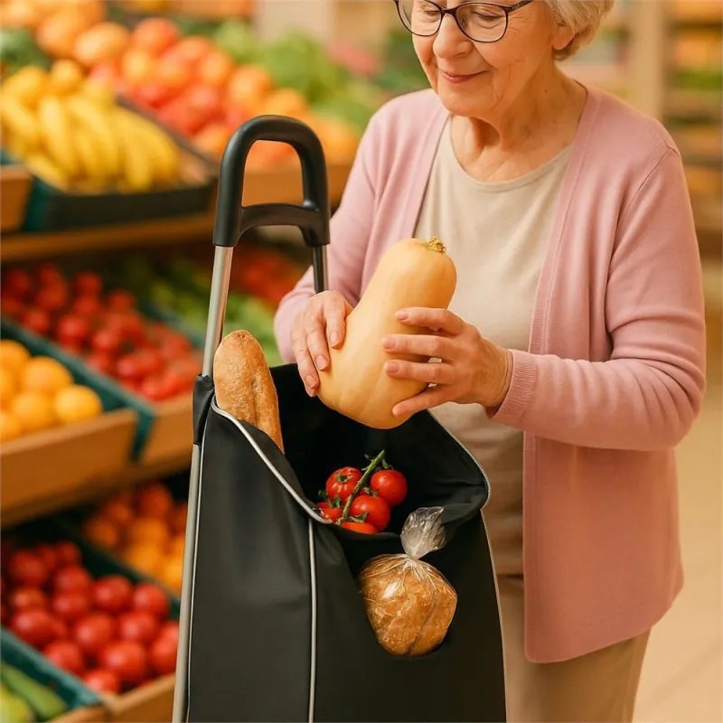 Nákupní taška na kolečkách 30L SPRINGOS CARRINA černá