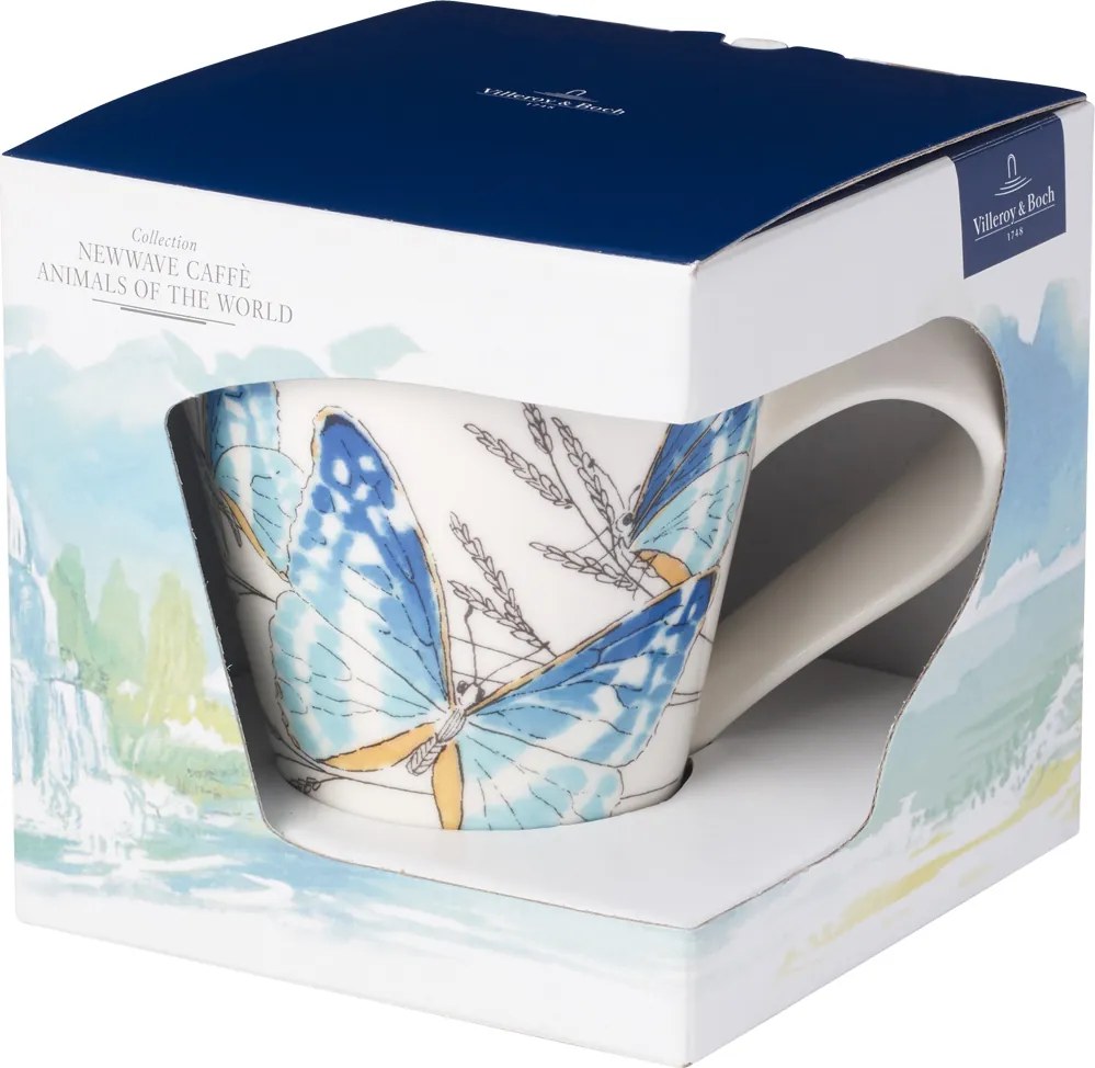 Villeroy&Boch Villeroy & Boch NewWave Caffè hrnek s uchem Morpho Cypris v dárkové krabičce, 13 × 9,5 × 11,3 cm