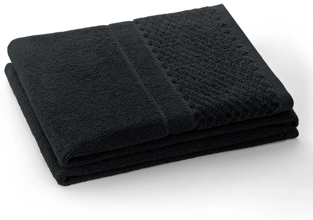 Ručník RUBRUM klasický styl 30x50 cm černý