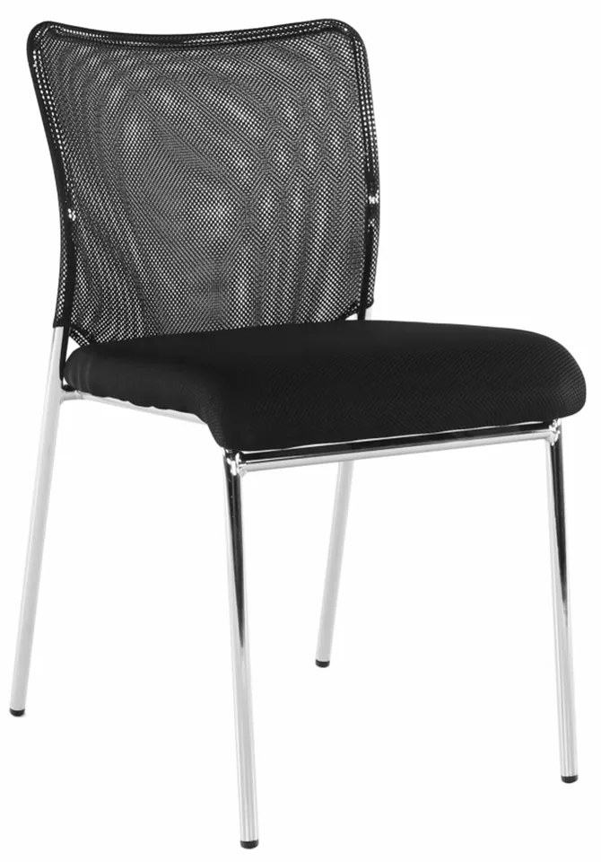 Zasedací židle, černá/chrom, ALTAN