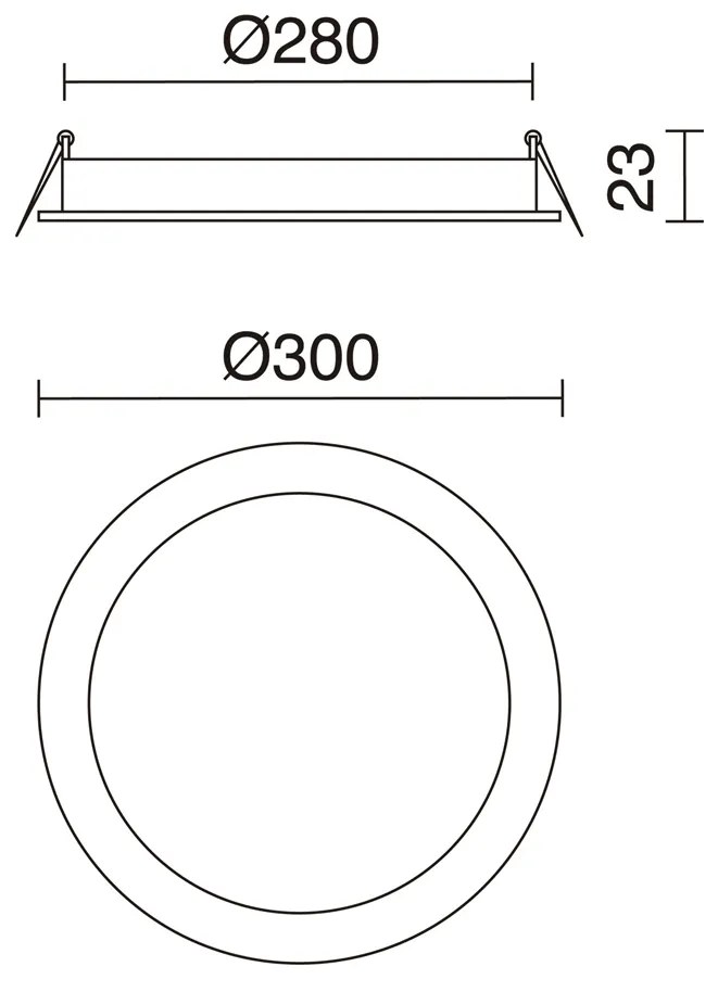 Indeluz 599A-L3124A-01 stropní LED svítidlo do podhledu Gia, kulaté, bílé, 24W, 3000K, 110°, ø30cm, IP23