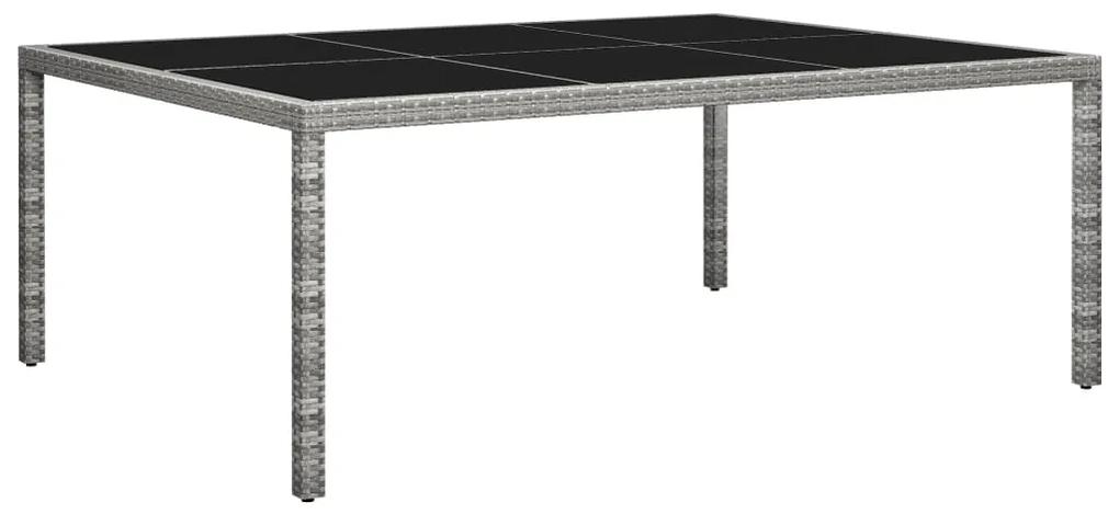 Venkovní jídelní stůl šedý 200 x 150 x 74 cm polyratan,  46130