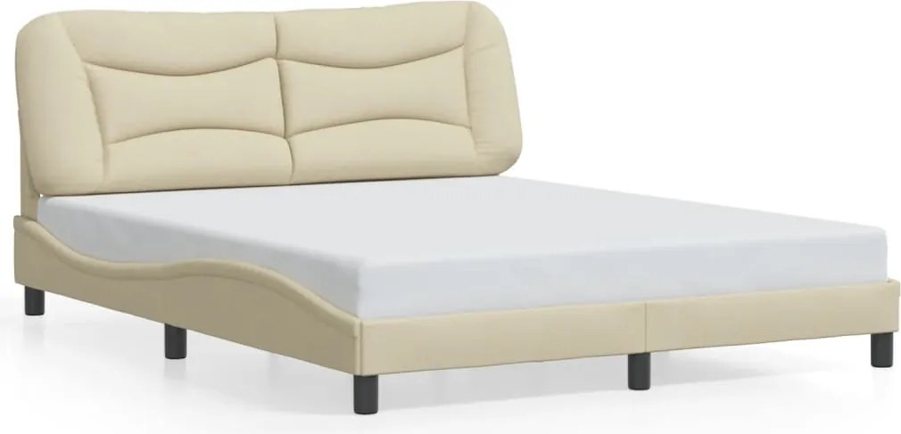 Rám postele s LED bez matrace Hvar Cream 160x200 cm Látka 3213716