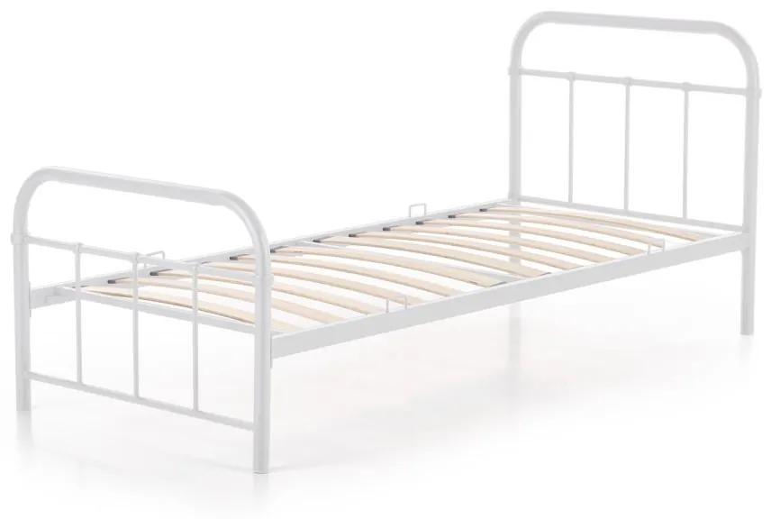 Kovová postel LINA 90x200 bílá
