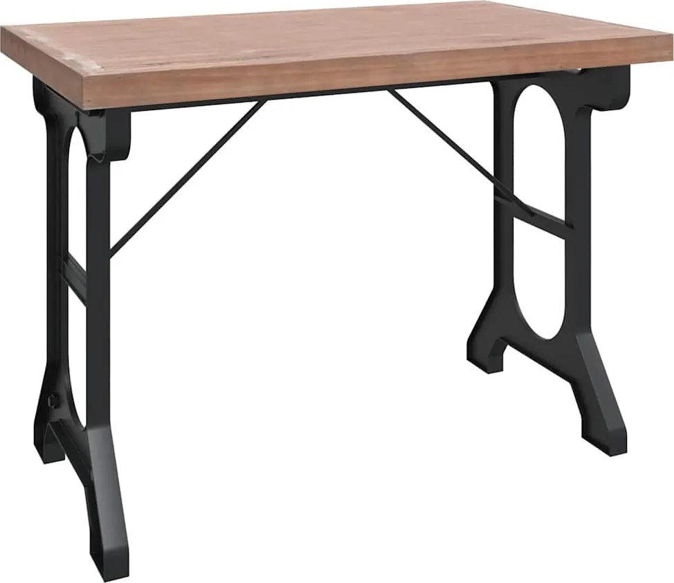 Jídelní stůl 110 x 65 x 82 cm masivní jedlové dřevo a železo 340769