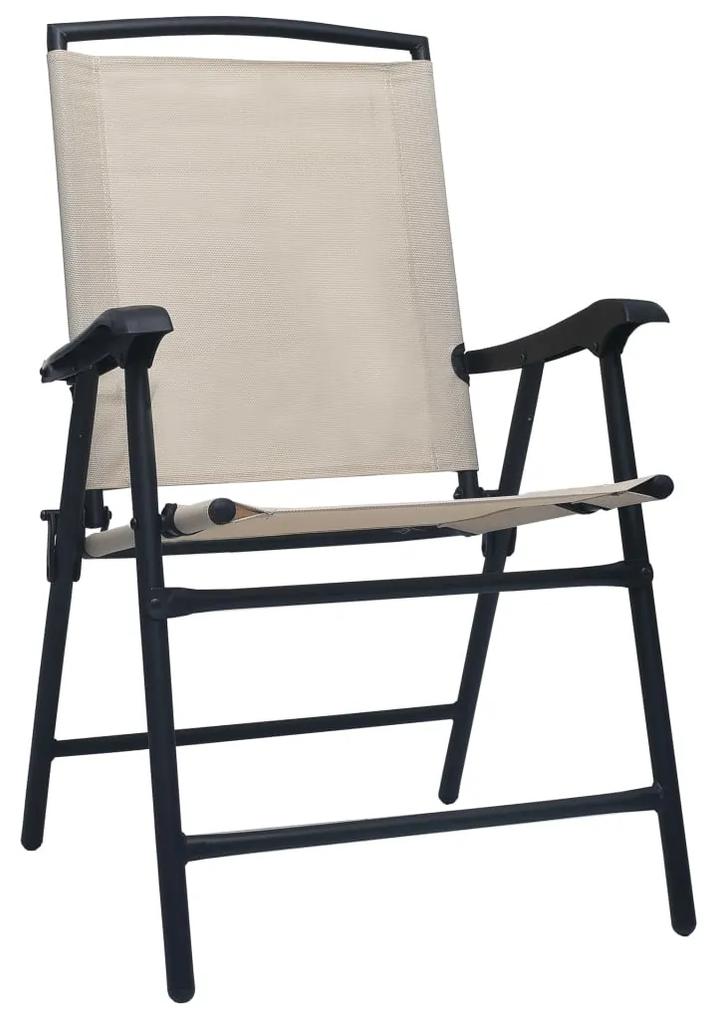Skládací zahradní židle 2 ks textilen krémové - Default Title