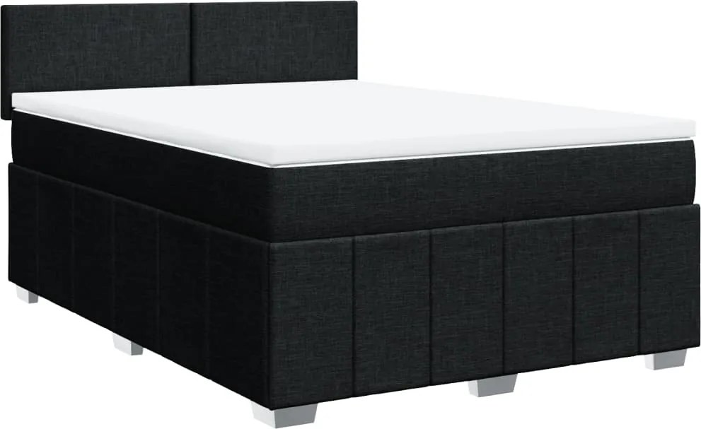 Box spring postel s matrací černá 160x200 cm textil 3287114