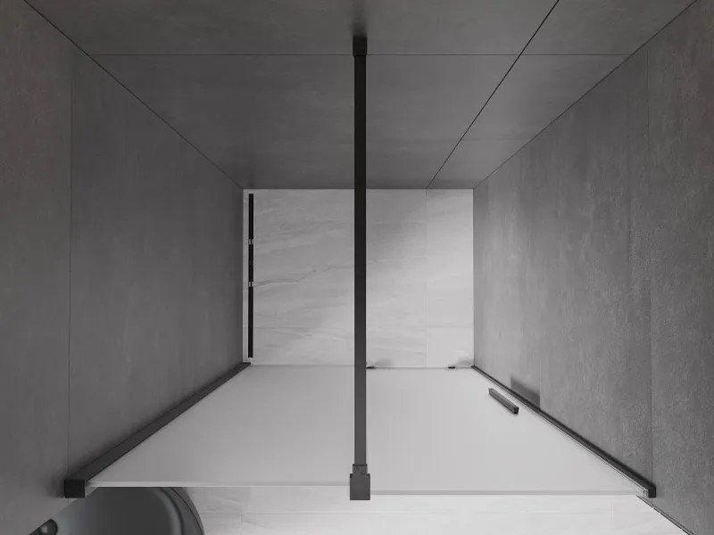 Mexen Velar, posuvné sprchové dveře do otvoru 110 cm, 8mm sklo námraza, černá matná, 871-110-000-31-70